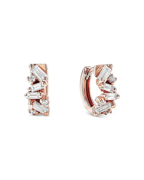 SUZANNE KALAN 18k Diamond Hoop Earrings - Rose Gold
