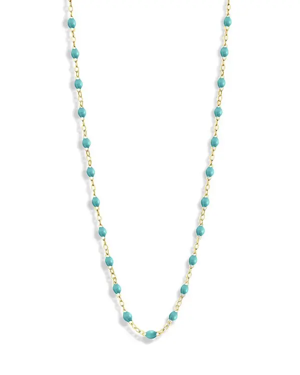 Gigi Clozeau 18k Yellow Gold Resin Bead Necklace - Turquoise Green