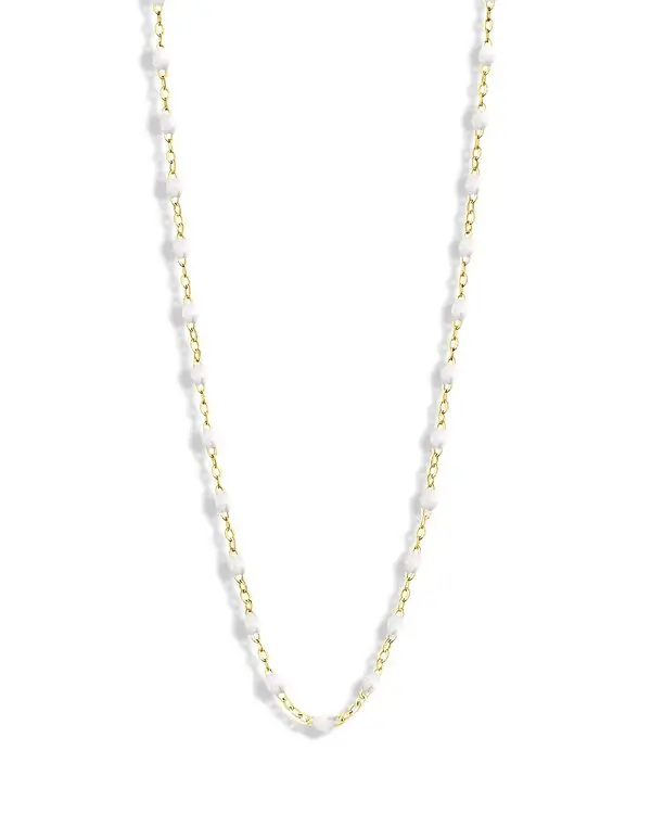 Gigi Clozeau 18k Yellow Gold Resin Bead Necklace - White