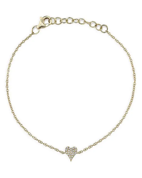MOON & MEADOW 14k Yellow Diamond Heart Bracelet - Gold