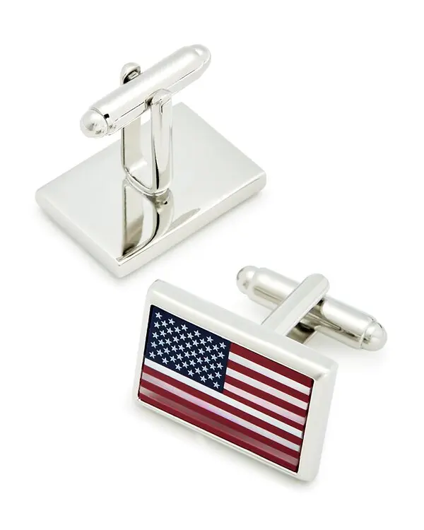LINK UP Mother-of-pearl American Flag Cufflinks - Multi