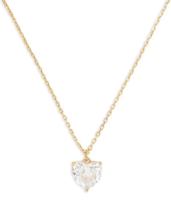 Kate Spade New York Heart Pendant Necklace - Clear/gold
