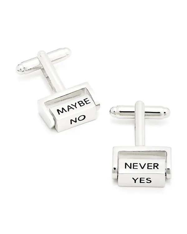 LINK UP Yes/no/maybe Spinner Cufflinks - Silver