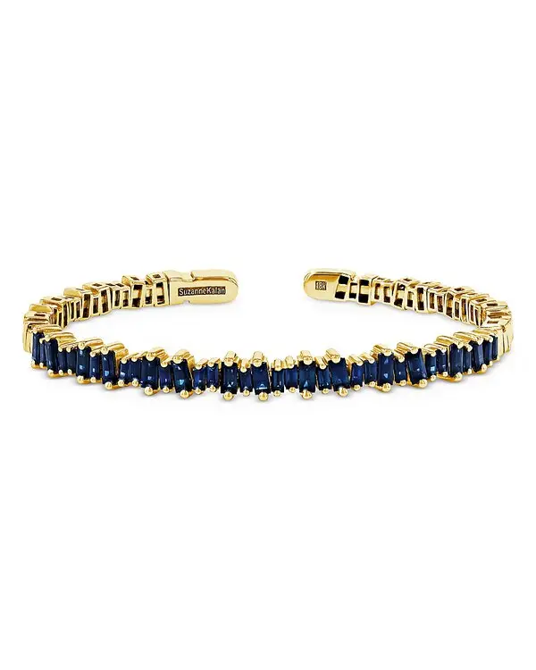 SUZANNE KALAN 18k Yellow Gold Fireworks Blue Sapphire Cuff Bracelet - Blue/gold