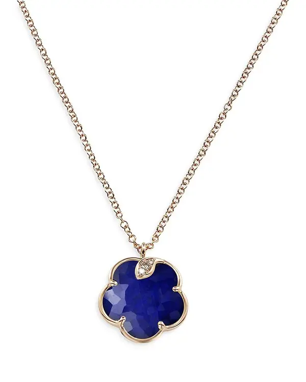 Pasquale Bruni 18k Rose Gold, Lapis Doublet And Diamond Pendant Necklace - Blue/rose Gold