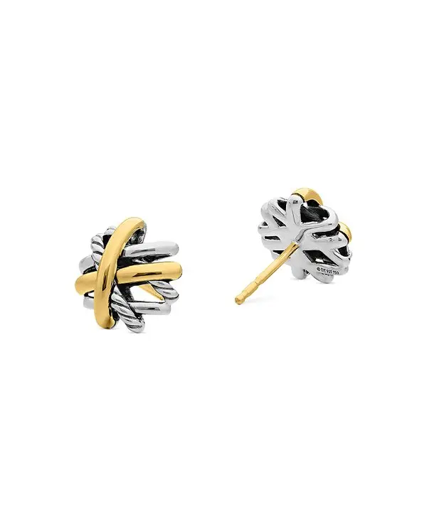 David Yurman Crossover Stud Earrings - Gold/silver