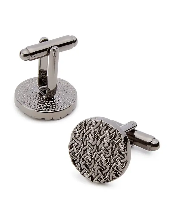 LINK UP Chainlink Round Cufflinks - Gunmetal