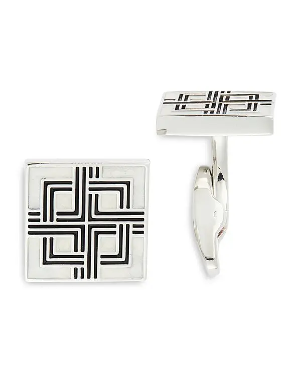 LINK UP Square Mother Of Pearl Cufflinks - Silver
