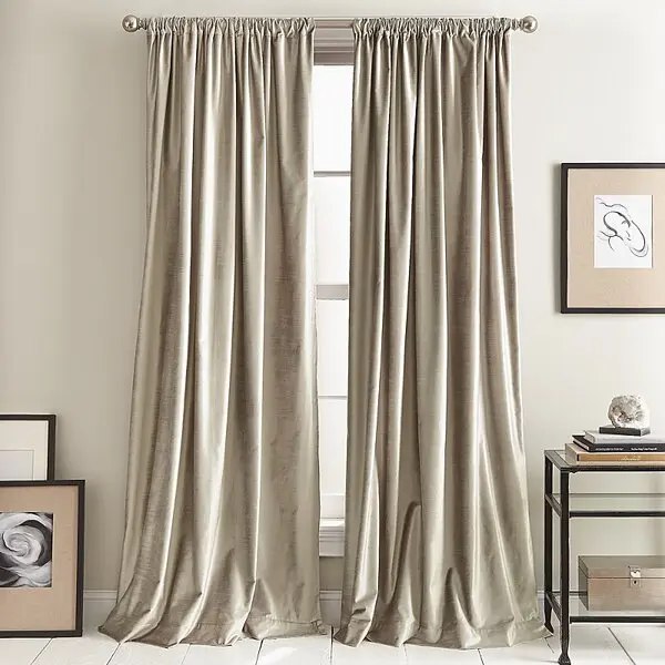 Dkny Modern Knotted Velvet 84 X 50 Window Panel, Pair - Champagne