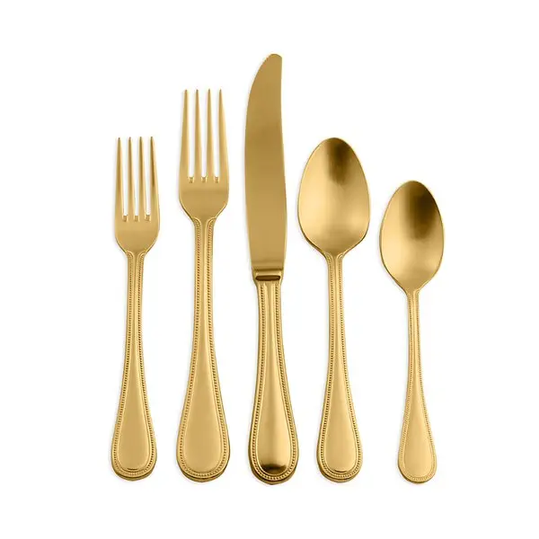 MEPRA Pvd Titanium Coated Flatware 5-piece Place Setting - Brushed Gold