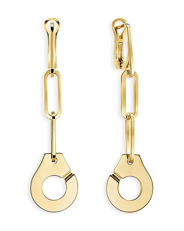 DINH VAN 18k Yellow Menottes Link Drop Earrings - Gold