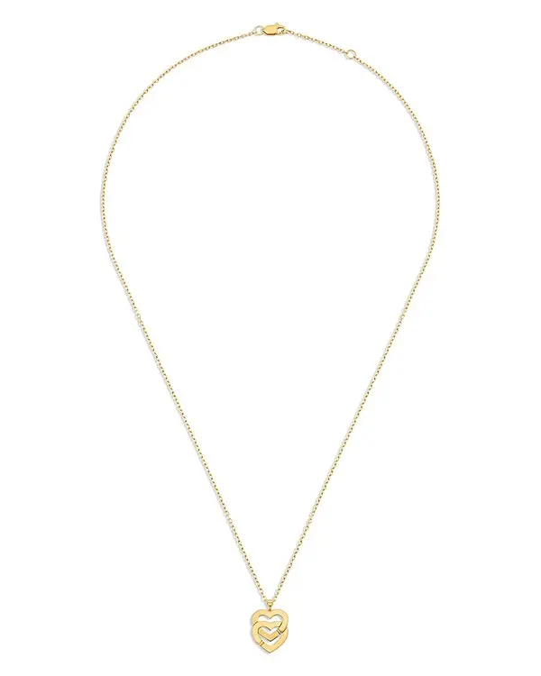 DINH VAN 18k Yellow Double Coeurs Heart Pendant Necklace - Gold