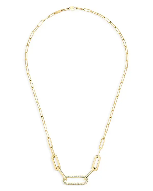 DINH VAN Dihn Van 18k Yellow & Diamond Large Maillon L Necklace - Gold