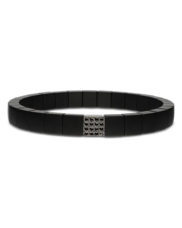 Roberto Demeglio Scacco Bracelet With Diamonds And 18k White Gold - Black