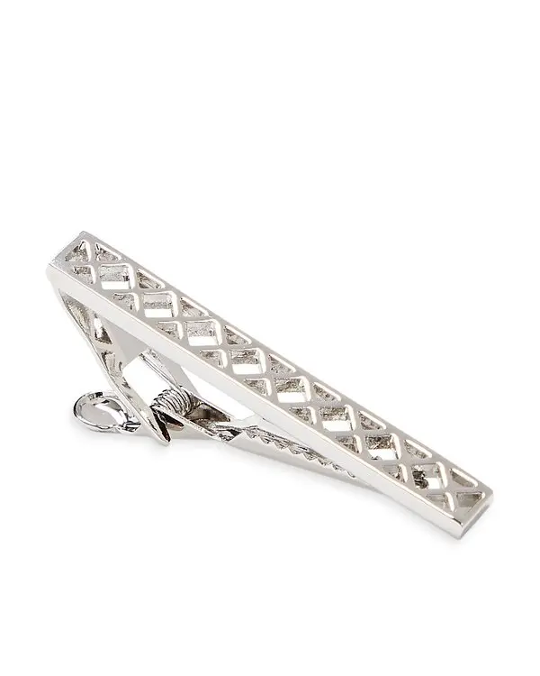 LINK UP Laser Cut Short Tie Bar - Silver