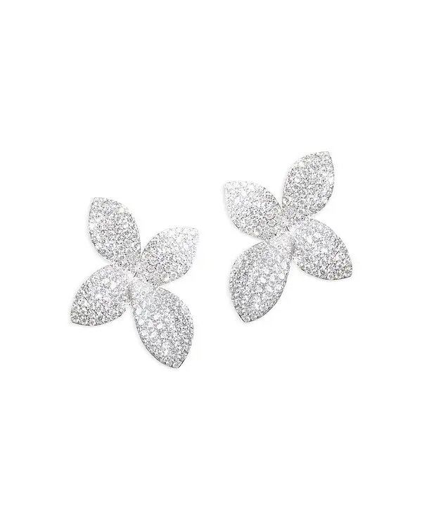 Pasquale Bruni 18k Gold Diamond Flower Earrings - White