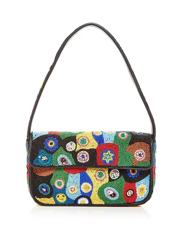 Staud Tommy Beaded Shoulder Bag - Millefiore Black
