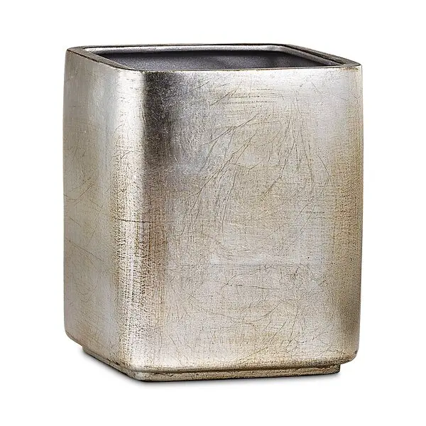 LABRAZEL Ava Gold Tone Waste Basket - Silver Leaf