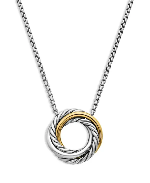 David Yurman Crossover Mini Pendant Necklace - Gold/silver