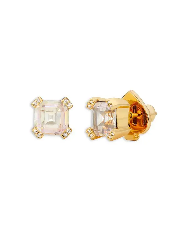 Kate Spade New York Square Cubic Zirconia Stud Earrings - Clear/gold