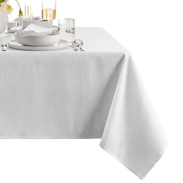 ELRENE HOME FASHIONS Continental Solid Texture Water And Stain Resistant Tablecloth, 60 X 144 - White