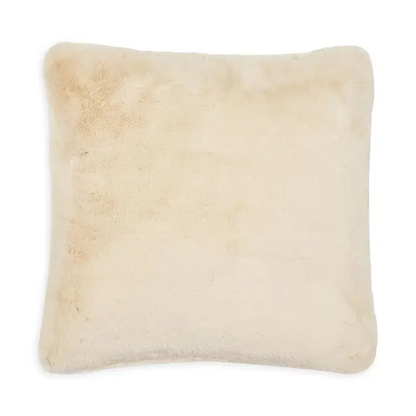 Apparis Brenn Faux Fur Pillow, Square - Latte