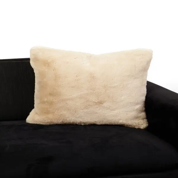 Apparis Brenn Faux Fur Pillow, Square - Latte