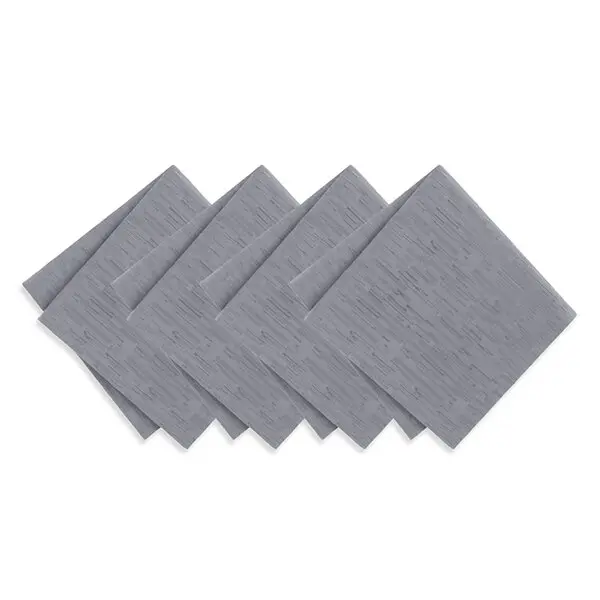 ELRENE HOME FASHIONS Continental Solid Texture Water And Stain Resistant Napkins, Set Of 4 - Gray