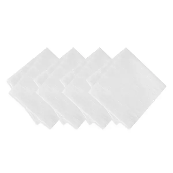 ELRENE HOME FASHIONS Continental Solid Texture Water And Stain Resistant Napkins, Set Of 4 - White