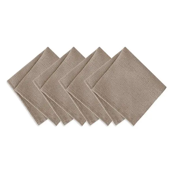 ELRENE HOME FASHIONS Laurel Solid Texture Water And Stain Resistant Napkins, Set Of 4 - Taupe
