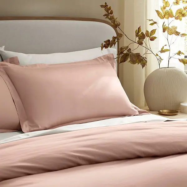 BOLL & BRANCH Signature Organic Cotton Hemmed Sheet Set, Queen - Dusty Rose