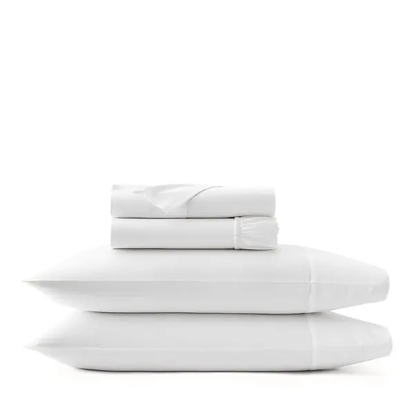 BOLL & BRANCH Signature Organic Cotton Hemmed Sheet Set, Queen - White
