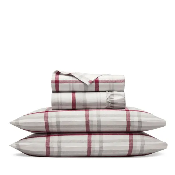 BOLL & BRANCH Flannel Sheet Set, Twin - Cranberry