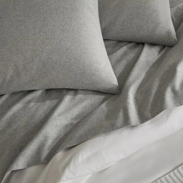 BOLL & BRANCH Flannel Sheet Set, Twin Xl - Heathered Gray