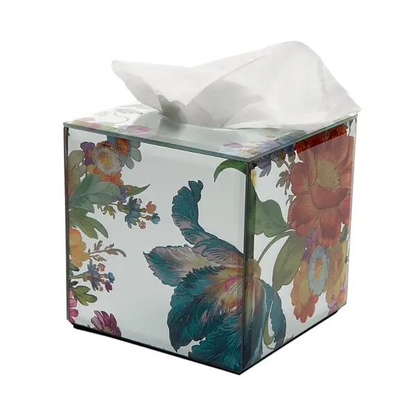 MACKENZIE-CHILDS Flower Market Reflections Boutique Tissue Box Cover - Multi