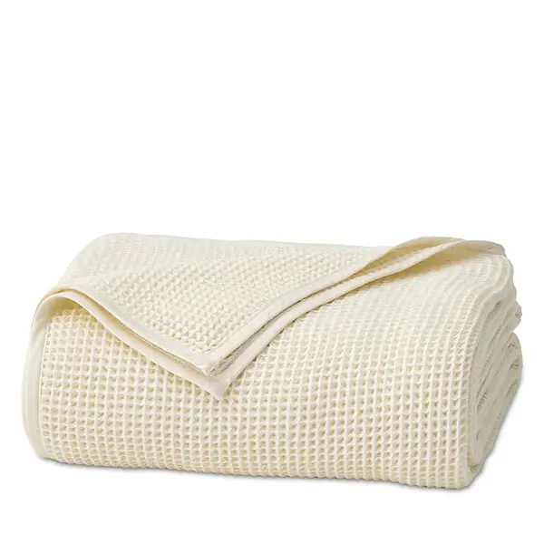 BOLL & BRANCH Waffle Cotton Bed Blanket, King/cali King - Cream