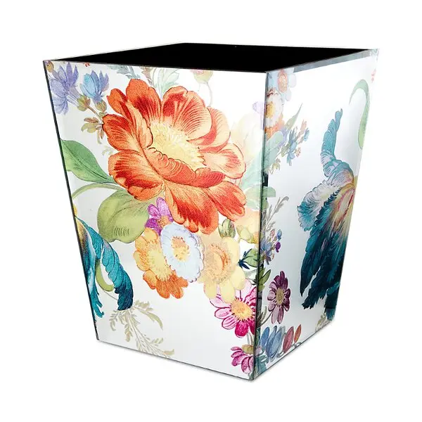 MACKENZIE-CHILDS Flower Market Reflections Waste Bin - Multi
