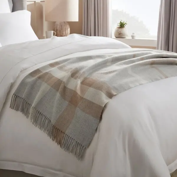 BOLL & BRANCH Alpaca Plaid Throw Blanket