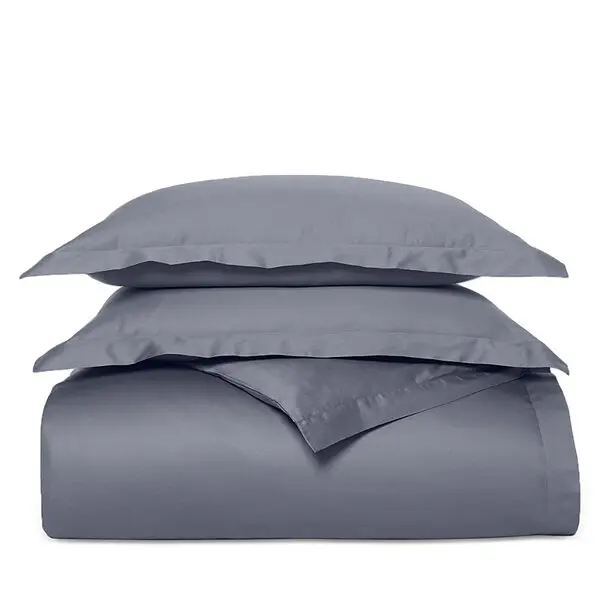 BOLL & BRANCH Percale Hemmed Duvet Set, Full/queen - Mineral