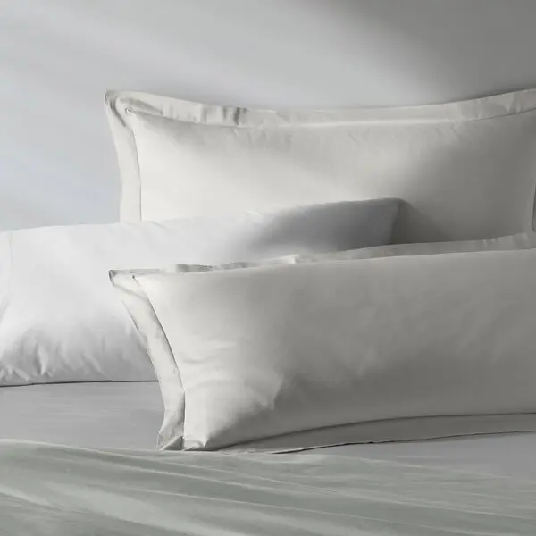 BOLL & BRANCH Percale Hemmed Duvet Set, Full/queen - Mist