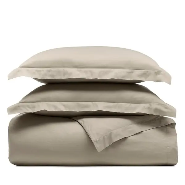 BOLL & BRANCH Percale Hemmed Duvet Set, Full/queen - Oak