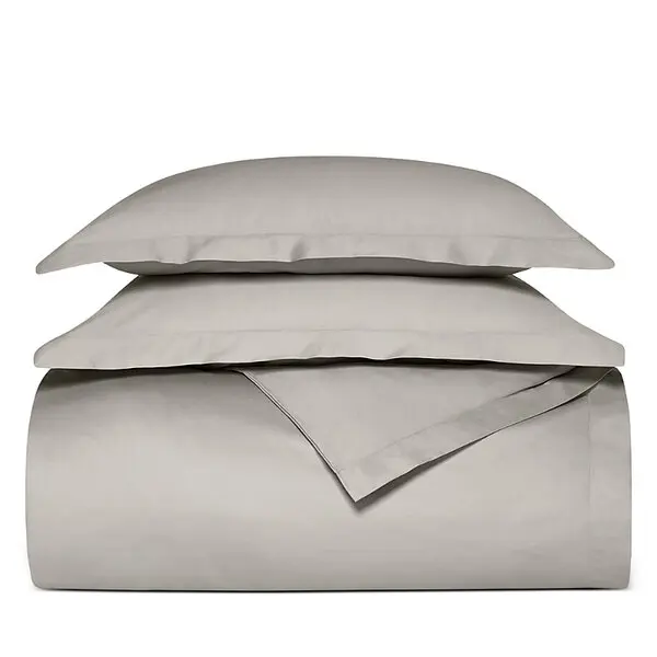 BOLL & BRANCH Percale Hemmed Duvet Set, Full/queen - Pewter