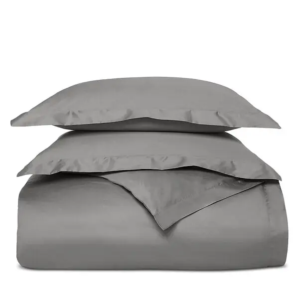 BOLL & BRANCH Signature Organic Cotton Hemmed Duvet Set - Stone