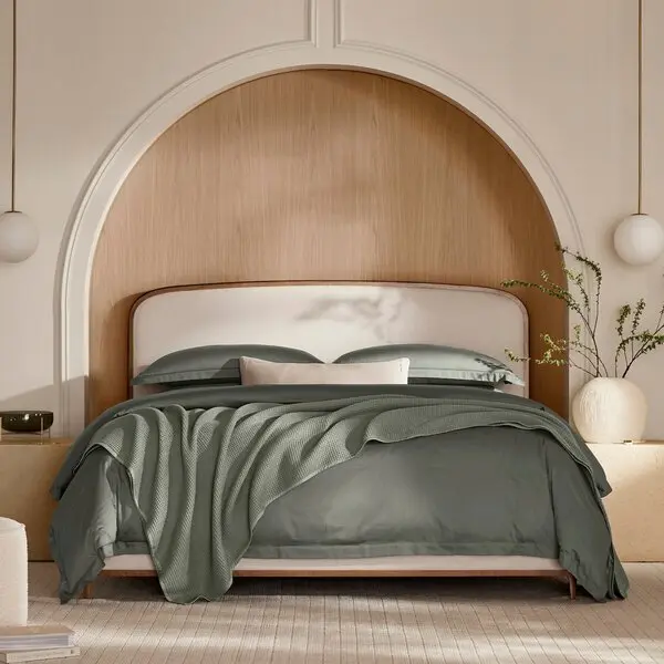 BOLL & BRANCH Percale Hemmed Duvet Cover Set, King/cal King - Juniper
