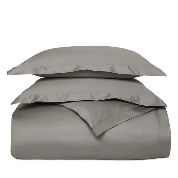 BOLL & BRANCH Percale Hemmed Duvet Cover Set, King/cal King - Stone
