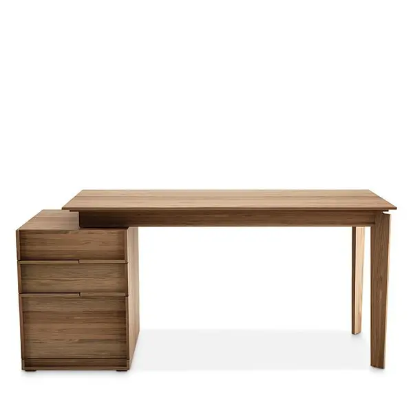 HUPPE Swan Wood Top Work Desk - Light Natural Walnut