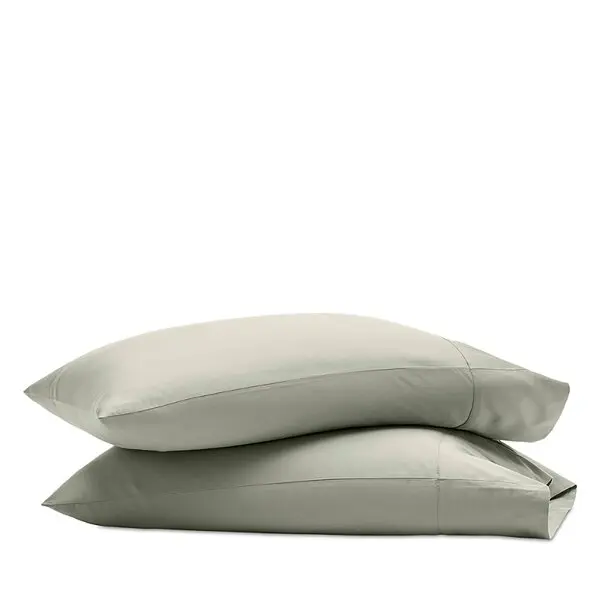 BOLL & BRANCH Percale Hemmed Pillowcase Set, Standard - Sageleaf