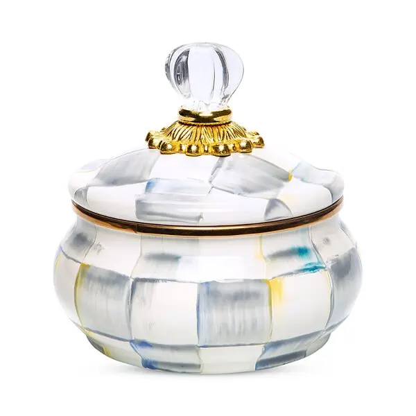 MACKENZIE-CHILDS Sterling Check Enamel Squashed Pot - Multi