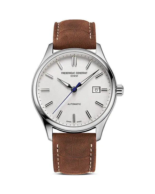 FREDERIQUE CONSTANT Classics Index 40mm Strap Watch - White/brown