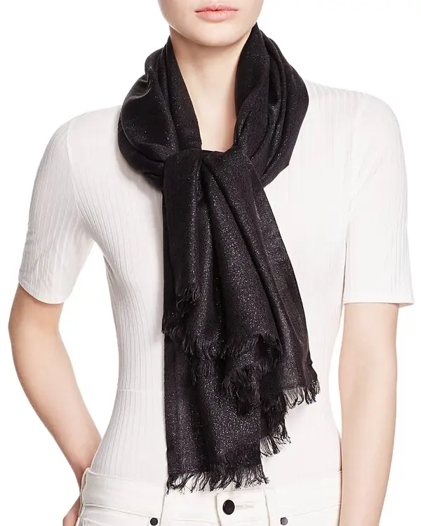 V. Fraas Fraas Solid Metallic Scarf Exclusive - Black